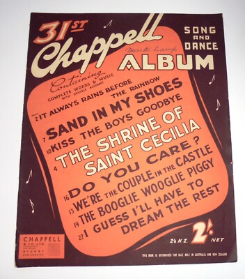 31st Chappell Album SONG & DANCE - Sheet Music Book 1940s | eBay