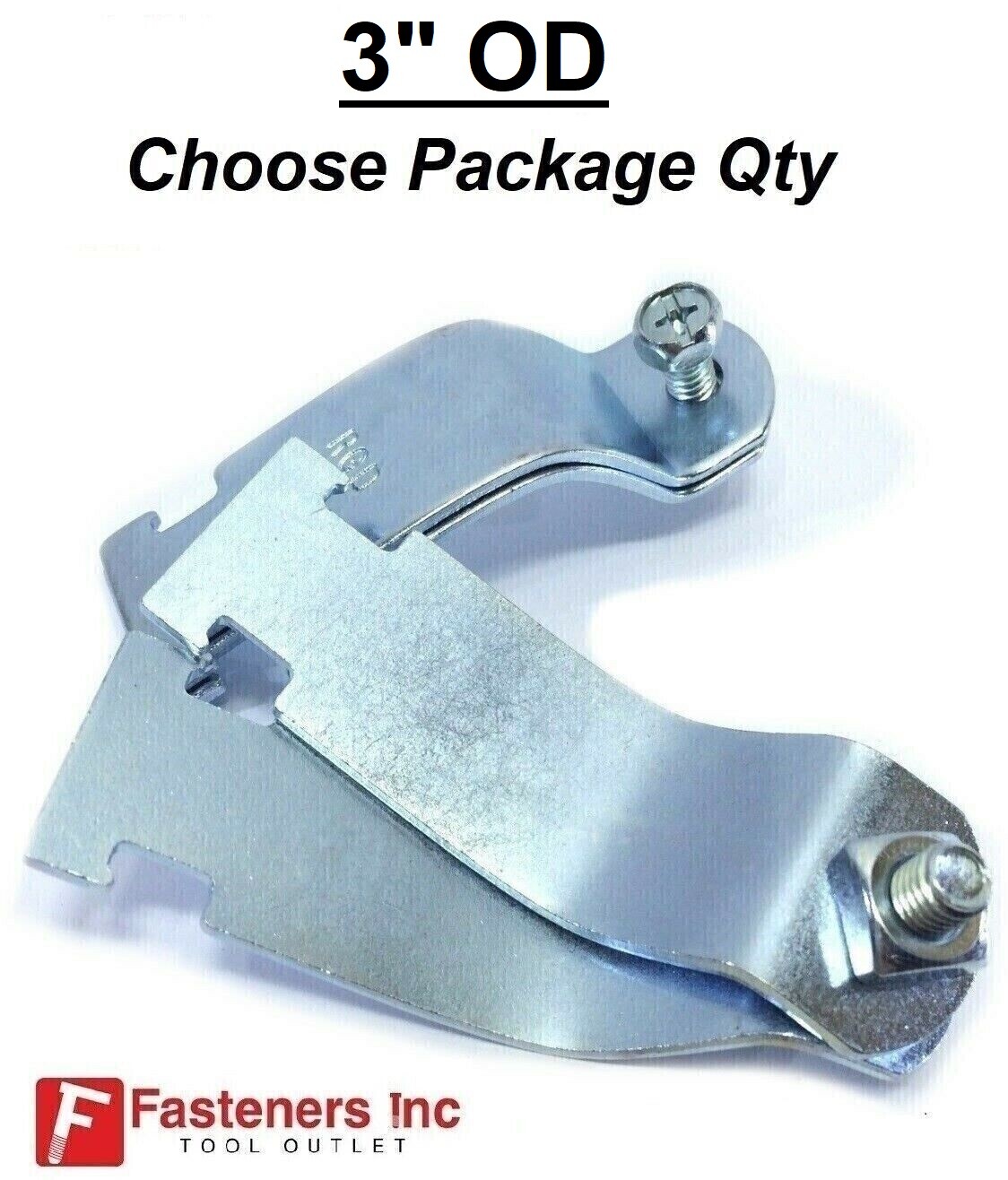 3" OD Steel Conduit Pipe Clamps for Unistrut Channel Strut Straps Zinc ...