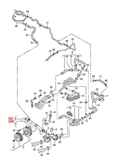 VW SEAT AUDI SKODA BEETLE CABRIO CABRIOLET COOLANT PIPE 03C121065F NO🇺🇸 ...