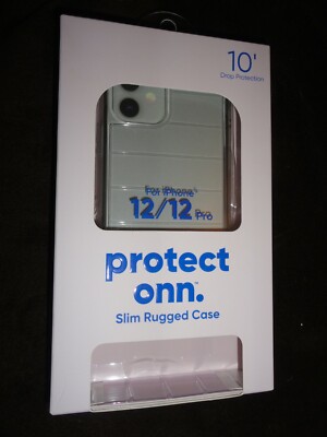 Onn Slim Rugged Case For iphone 12 / 12 Pro Clear with Black Trim | eBay