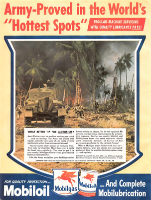 Mobiloil Mobil Oil Gas Army Hottest Spot Quality Lubricant Vtg Magazine ...