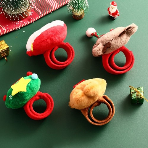 Soft Christmas Clap Circle Toys Cartoon Plush Doll Slap Bracelet Gift ...
