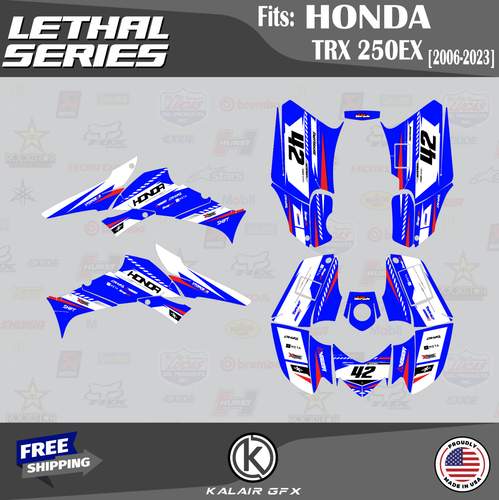 Graphics Kit for HONDA TRX 250EX (2006-2012) 16MIL Lethal Series - Blue ...