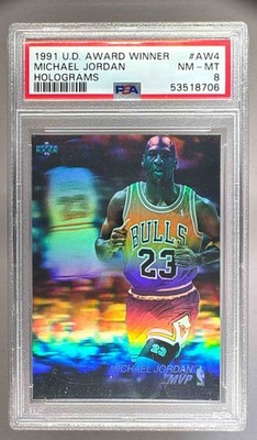53518706 Michael Jordan 1991 Upper Deck #AW4 Award Winner Holograms PSA ...