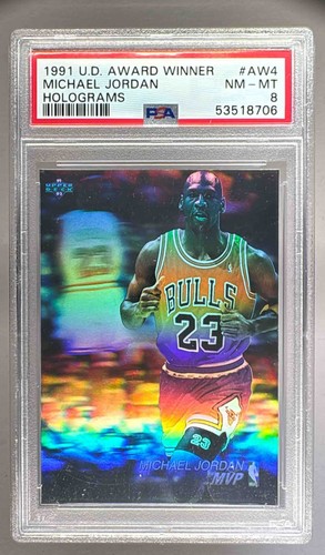 53518706 Michael Jordan 1991 Upper Deck #AW4 Award Winner Holograms PSA ...
