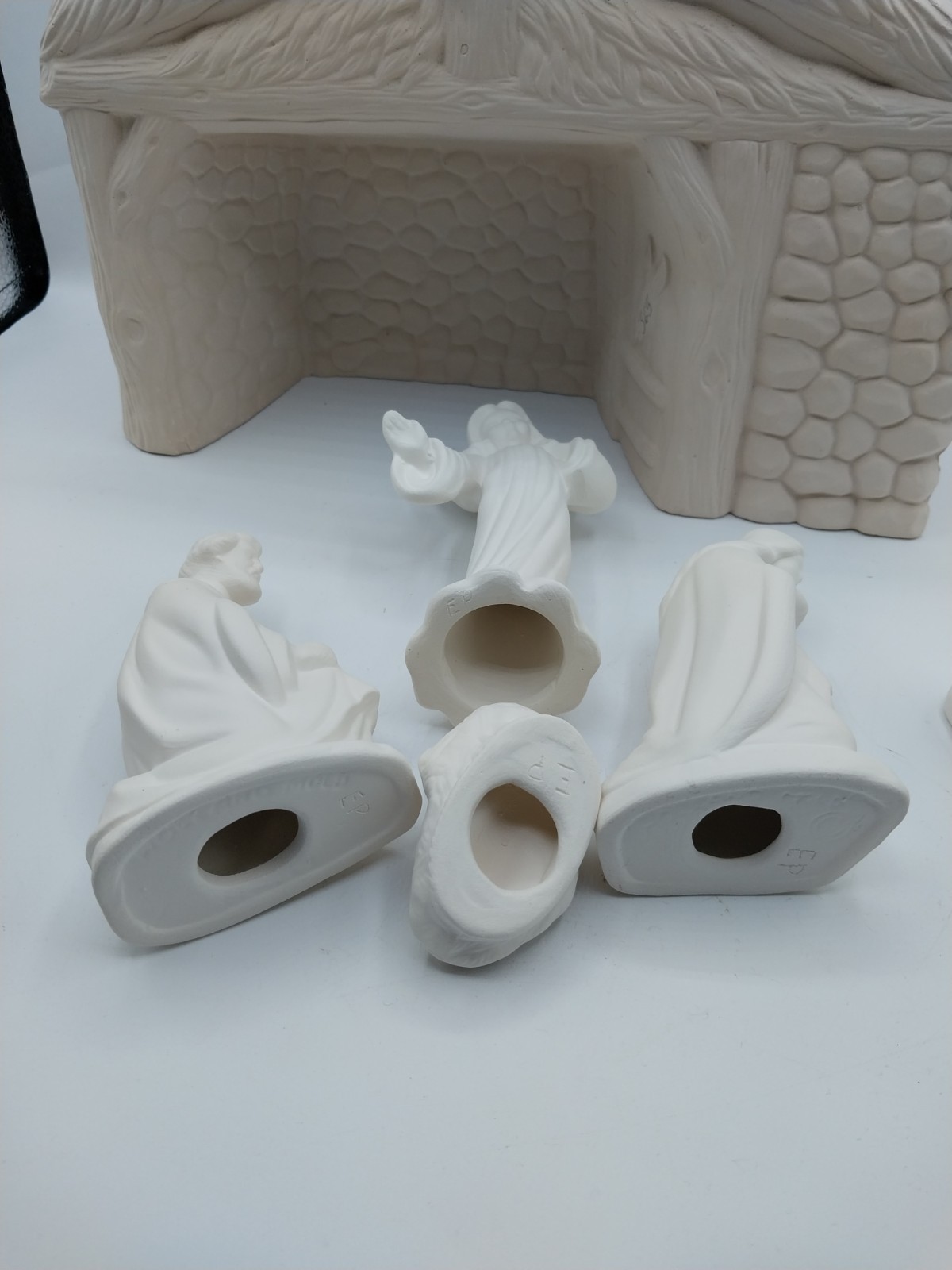 Nativity Set VTG 16 Pc Ceramic Unpainted Unglazed Holland, Macky Molds ...