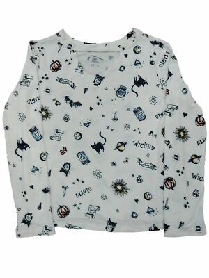 Girls White Wicked Magic Long Sleeve T-Shirt Spell Potion Halloween Tee ...