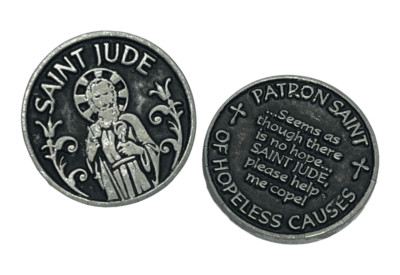 Double-Sided Purity Pocket Token "Saint Jude" Solid Pewter 1" Coin ...