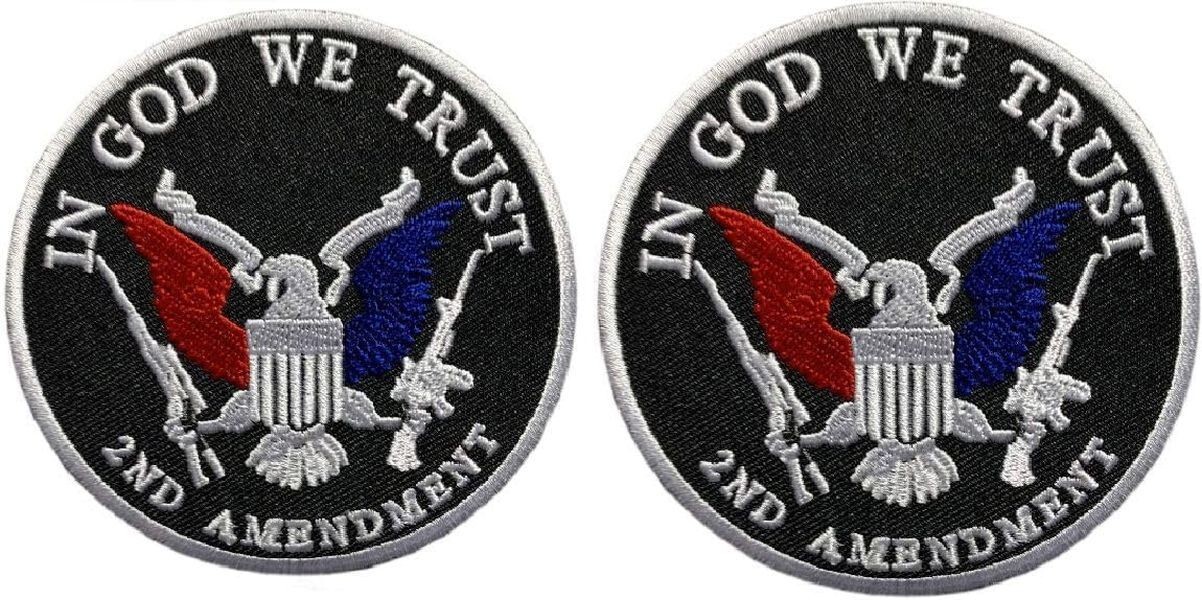 IN GOD WE TRUST 2nd AMENDMENT 2A EAGLE GUNS PATCH |2PC - IRON ON OR SEW ...
