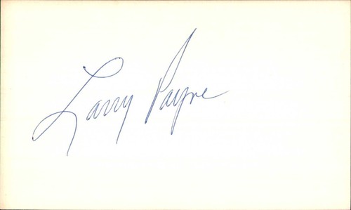 Larry Payne Signed 3x5 Index Card Cut 1972-78 Indianapolis Indians ...