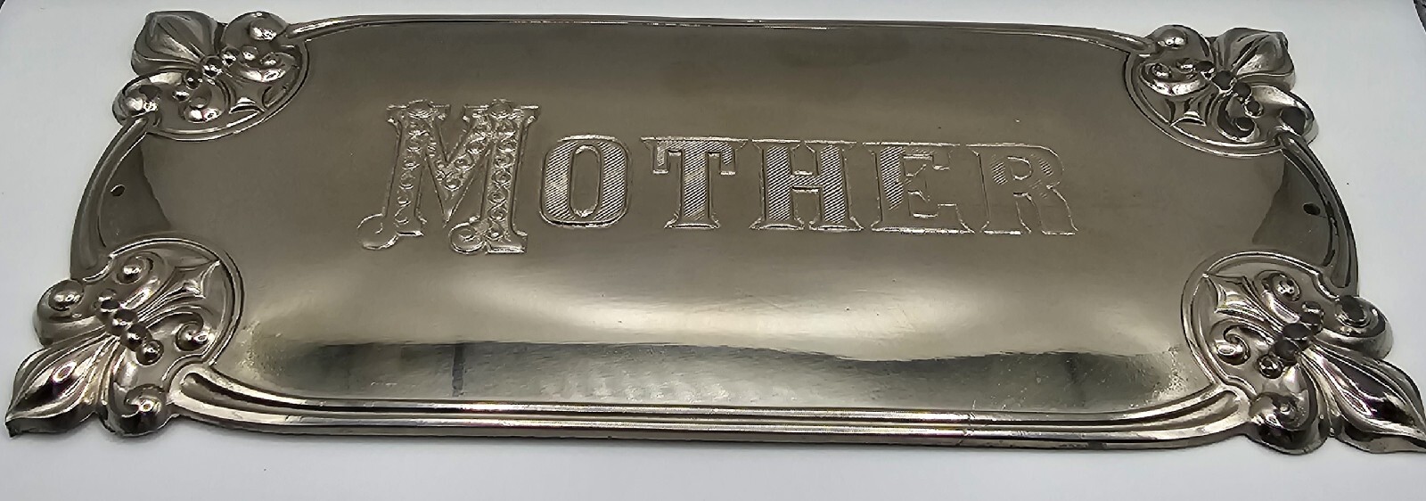 Vintage "Mother" Nameplate Casket Funeral Coffin Heavy Beautiful Plaque ...