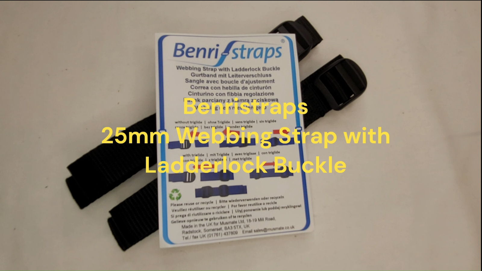 Benristraps 25mm Webbing Strap with Ladderlock Buckle for Camping ...