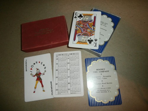 Vintage 1947 Advertising Poker Playing Cards Mooney Tire Co East Orange ...