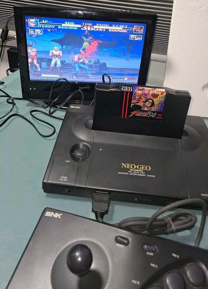 SNK NEO GEO AES Console In Box + 4 Games Tested And Working!! Read ...