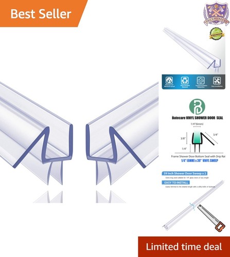 Aging Resistant Shower Door Seals - 39” Frameless Kit for Water Leak Prevention | eBay