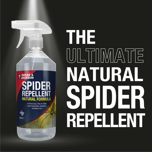 Spider Repellent 2 x 500ml Peppermint Scent Natural Ingredient Spear ...
