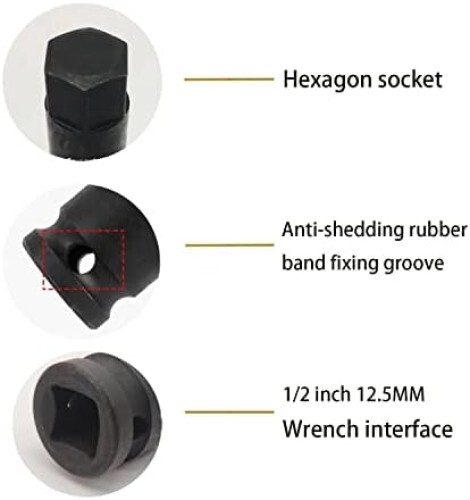 12mm Hex Impact Bit Socket, H12 1/2-Inch Impact Drive Allen Socket, Cr ...
