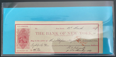 New York, New York The Bank of New York Check 1867 $86.85 | eBay