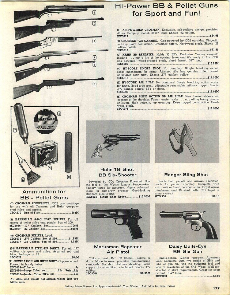1963 ADVERT 2 PG Daisy Air Rifle BB Gun Spittin Image Pump Type Crosman ...
