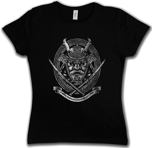 SAMURAI I DAMEN T-SHIRT Ninja Japan Warrior Seppuka Dakana Rüstung Helm ...
