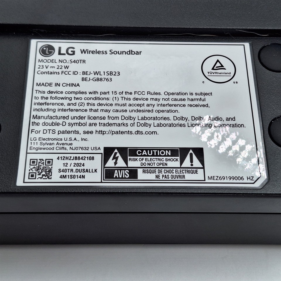 LG S40TR 4.1 ch. Home Theater Soundbar with Rear Speakers and Wireless ...