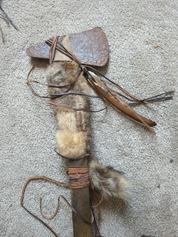 NICE! RARE Handmade Indian Recurve Long bow & Axe African Tribal Native ...