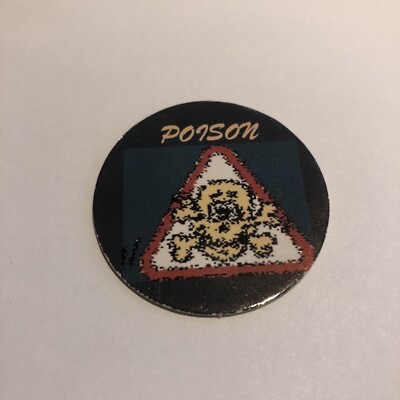 Vintage 1990s POG Poison Skull Cross Bones Patch Triangle HTF RARE Game ...
