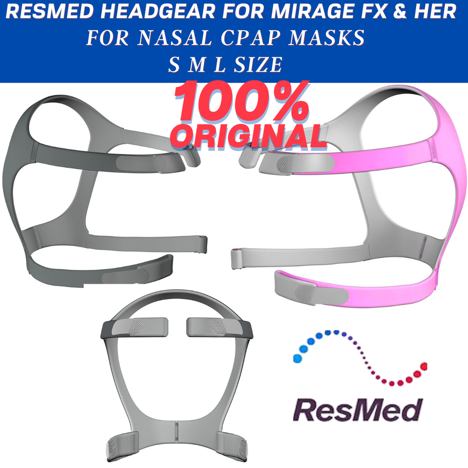 Original ResMed SoftEdge Headgear for All Mirage FX & For Her Nose CPAP ...