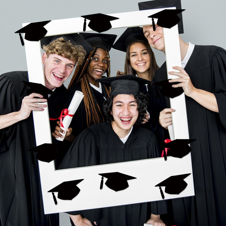 200 Pcs Grad Caps Cutouts 3.74" Paper Graduation Cap Shapes Die Cut ...