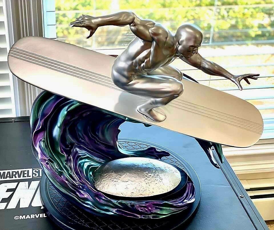 Custom Marvel 1/4 Silver Surfer Figure Statue Only 30 Made Caleb Nefzen ...