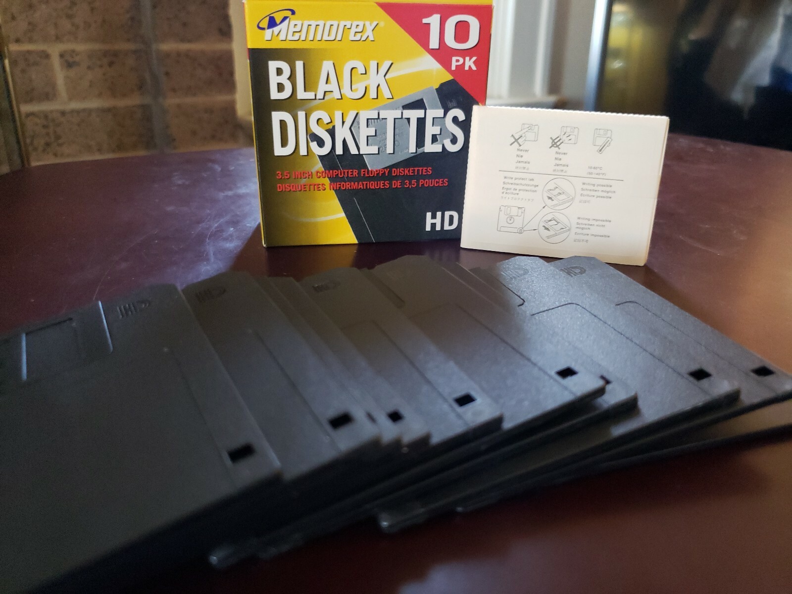 Genuine Memorex 10 Pack of Black Diskettes (3.5 Inch) Computer Floppy ...