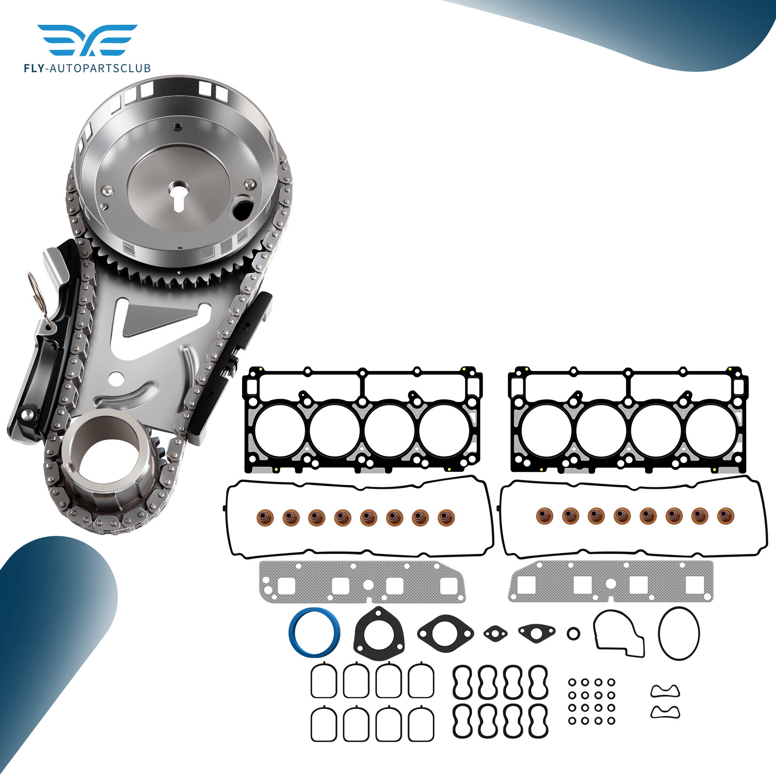 Timing Chain Kit Head Gasket Set Fits Chrysler 300 Dodge Ram 1500 2500 ...