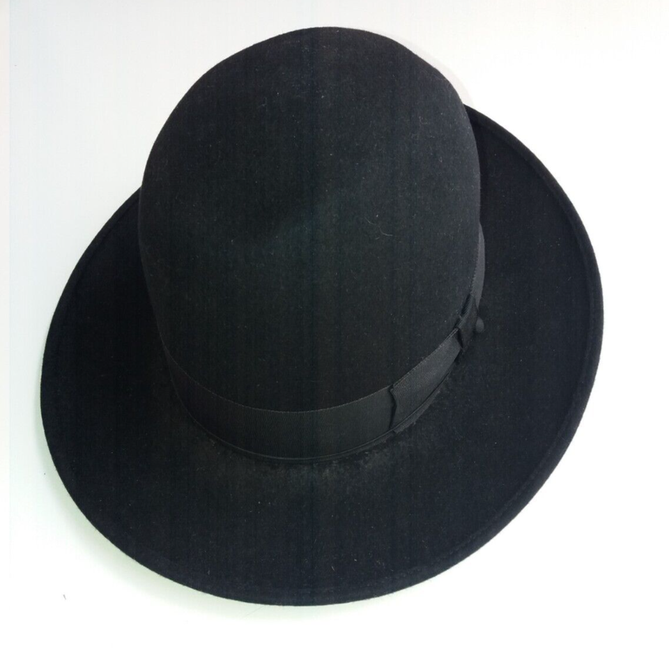 FERNANDEZ ROCHE SEVILLA 1885 WOOL BLACK HASIDIC BEAVER HAT (SIZE 54 ...