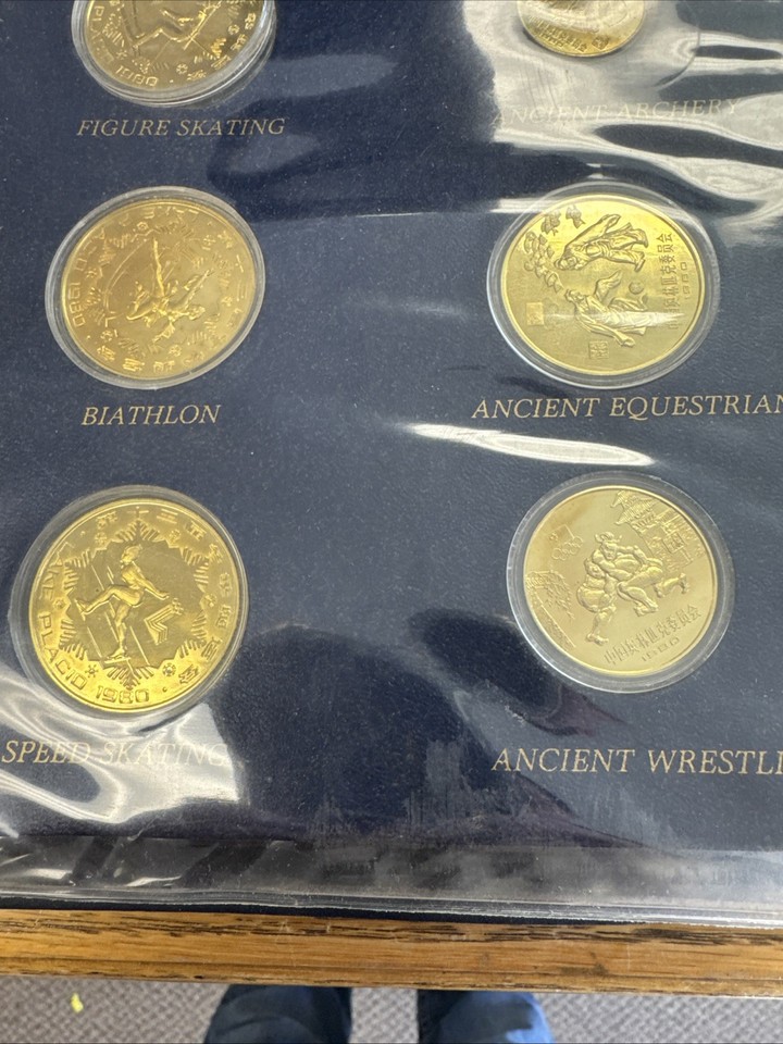 1980 OLYMPIC 8 COINS OF CHINA Mint Jinhuang Copper PROOF SET People's ...