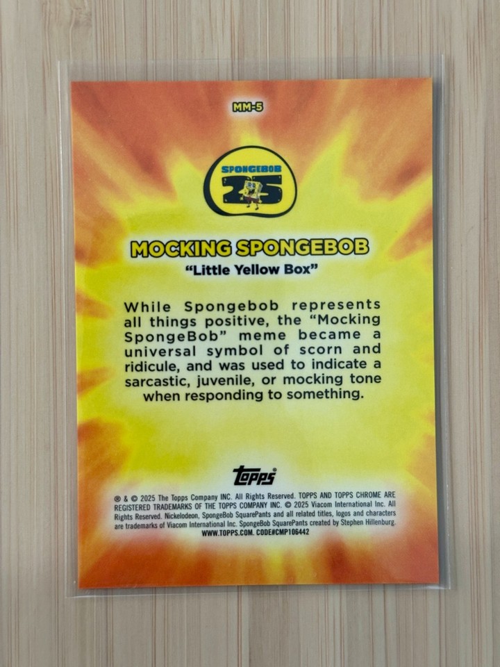 2025 TOPPS CHROME SPONGEBOB SQUAREPANTS Masterful Memes Mocking SpongeBob Red /5 | eBay