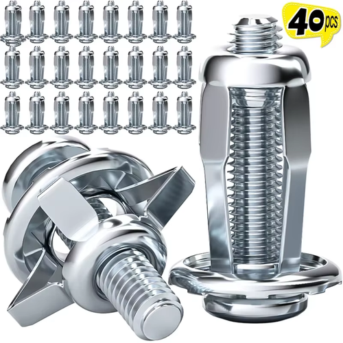 40/4Pcs Jack Nuts Screws Expansion Petal Screw Anchors Plugs for ...