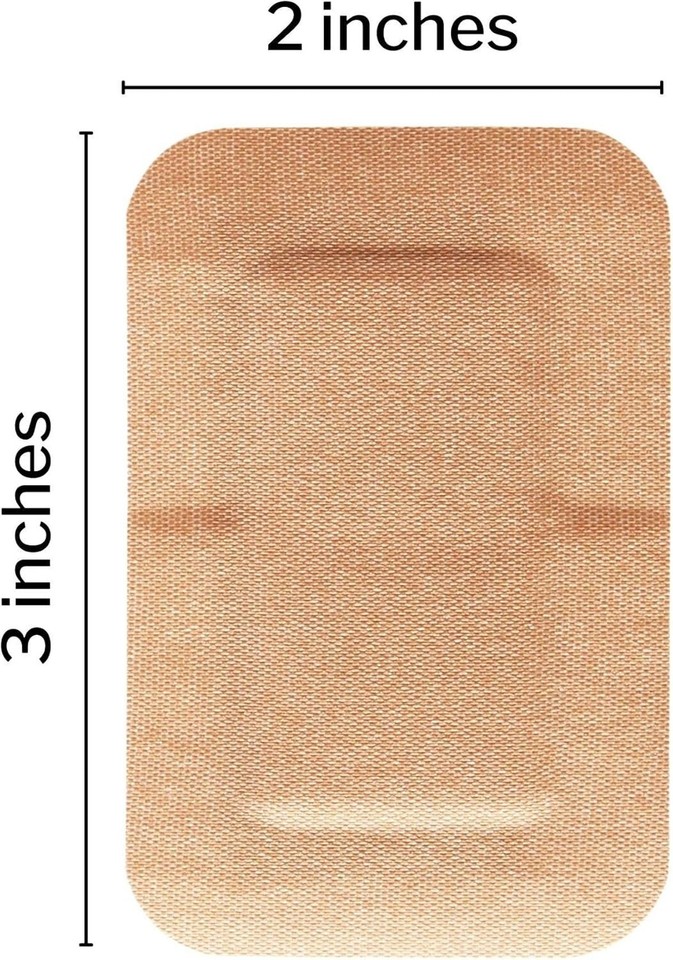 50 Adhesive Bandages 2" x 3" Fabric Patch Band Aid Strips Tan 16-4816 ...