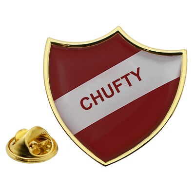 CHUFTY Burgundy Retro School Shield Gold Lapel Pin Badge | eBay UK