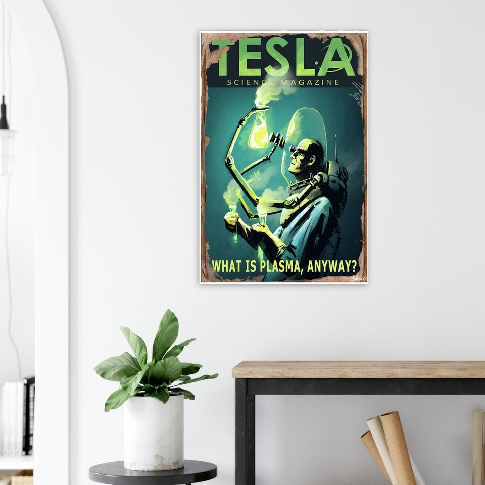 Tesla Science Magazine - What is Plasma Anyway? - Fallout 4 Poster | eBay