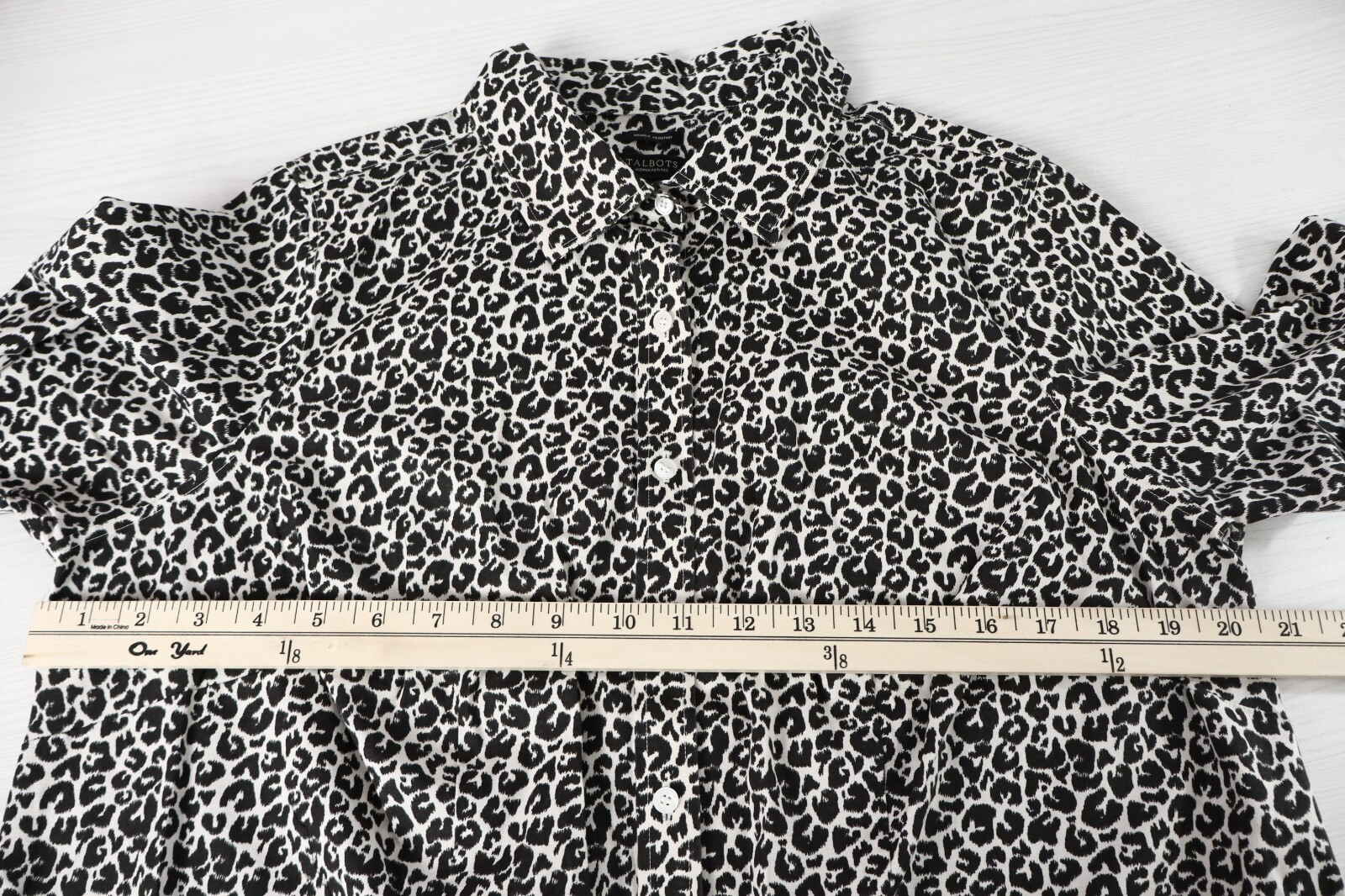 TALBOTS Women's Wrinkle Resistant Cotton Blouse Collared Animal Size ...