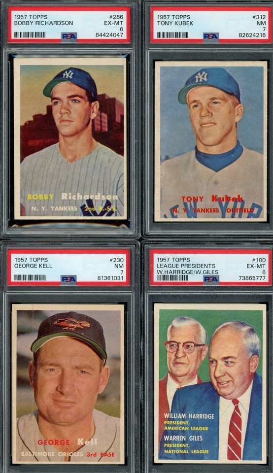 1957 Topps Complete Set EXMT (104 PSA GRADED - 80% FRESH SLABS - TOP ...