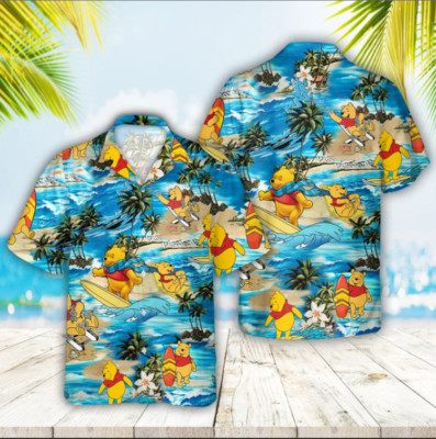 Cartoon Disneyy Pooh Bear Surfing 3D HAWAII SHIRT Mother Day Gift all ...
