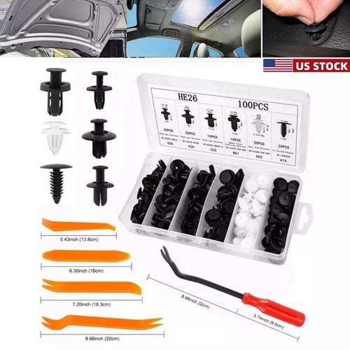 100PCS Retainer Clips Body Bumper Rivet Retainer Trim Molding Push Pin ...