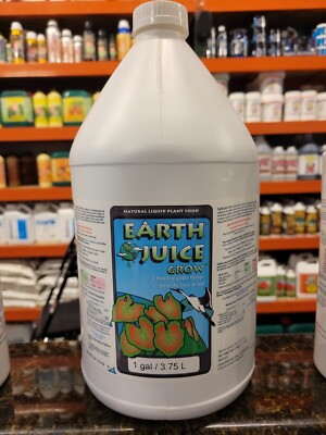 Earth Juice Grow - 1 Gallon 2-1-0 Organic Liquid Vegetative Nutrient ...