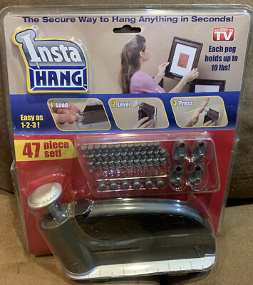 INSTA HANG AS SEEN ON TV LOAD/LEVEL/PRESS 47 PCS HOLDS UPBTO 10lbs each ...