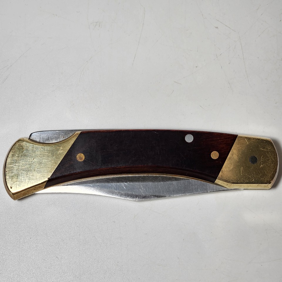 VTG Schrade LB7 USA Lockback Folding Knife Brass & Wood R39090 Good ...