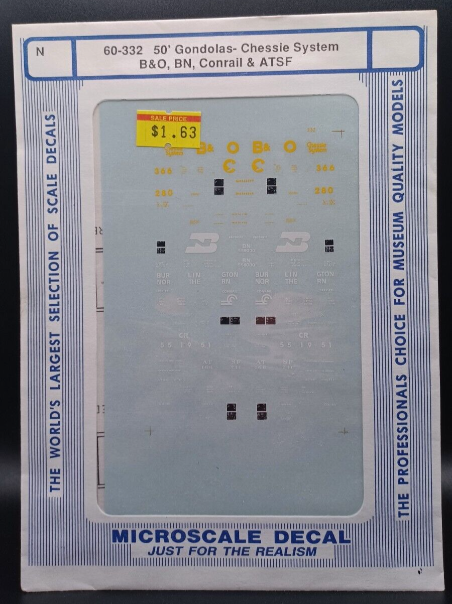 Microscale | 60-332 | N 50' Gondola - Chessie B&O BN Conrail ATSF ...