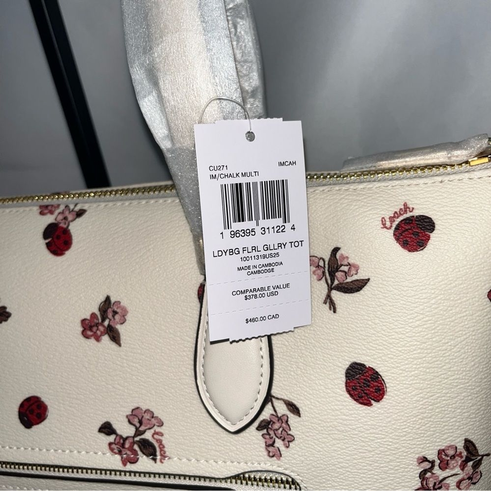 Coach Gallery Tote With Ladybug Floral Print NWT MSRP $378 | eBay