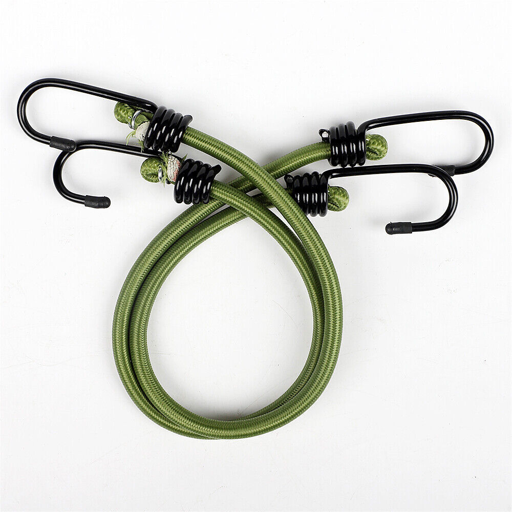 12 Pack Bungee Cords Wires with Zinc Hooks Cables Straps Bungie Elastic ...