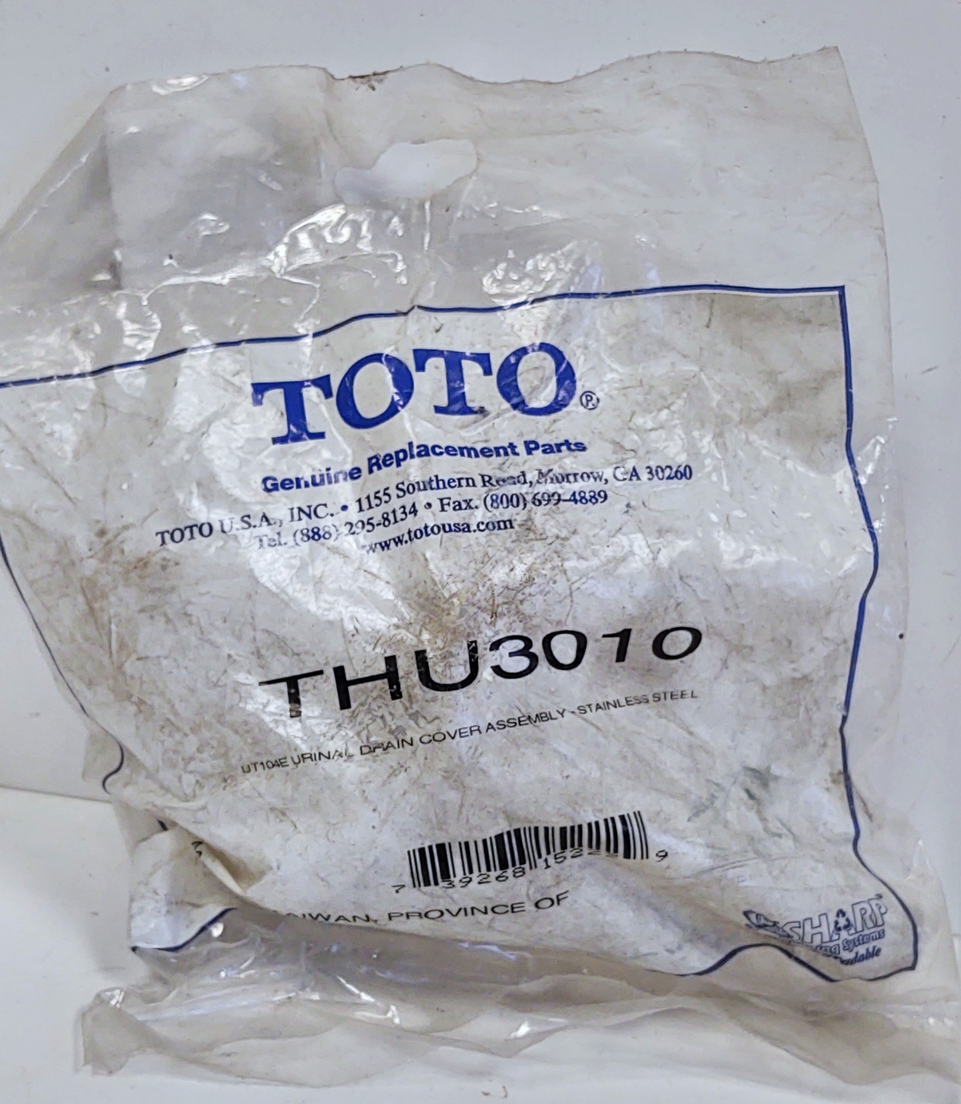 TOTO THU3010 Drain Cover Assembly for Ut104e Urinal Stainless Steel for ...